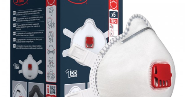 JSP disposable moulded valved FFP3 mask box 5